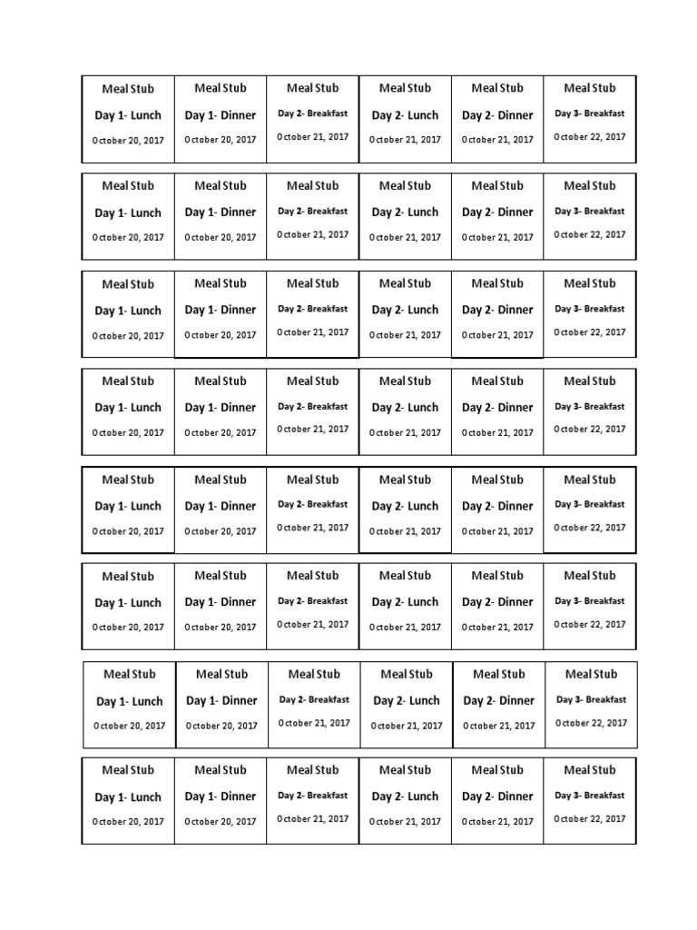Meal Stub | Meal | Dinner | Free 30-day Trial | Scribd