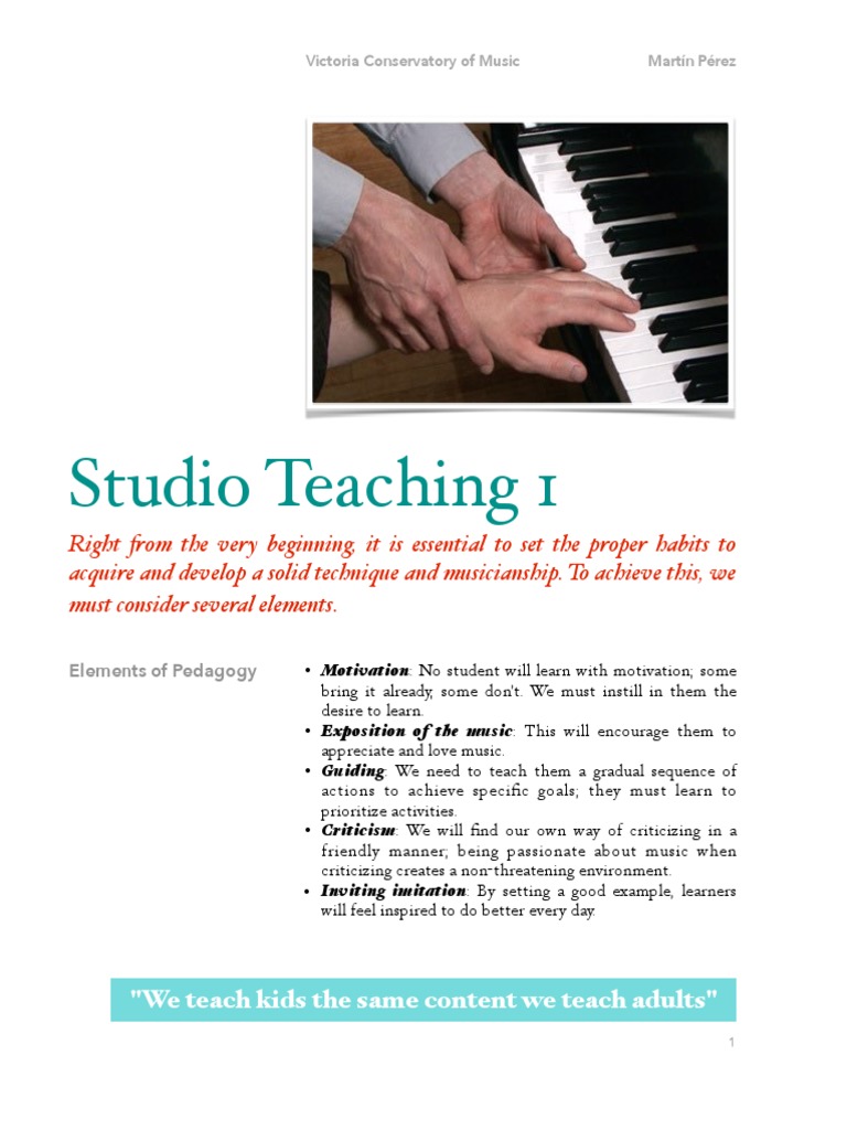 Notes On How To Teach Piano | PDF | Piano | Motivation