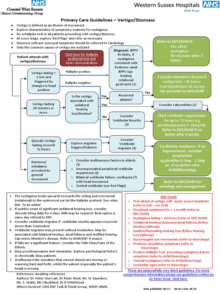 Primary Care Guidelines Vertigo | PDF | Vertigo | Neurological Disorders