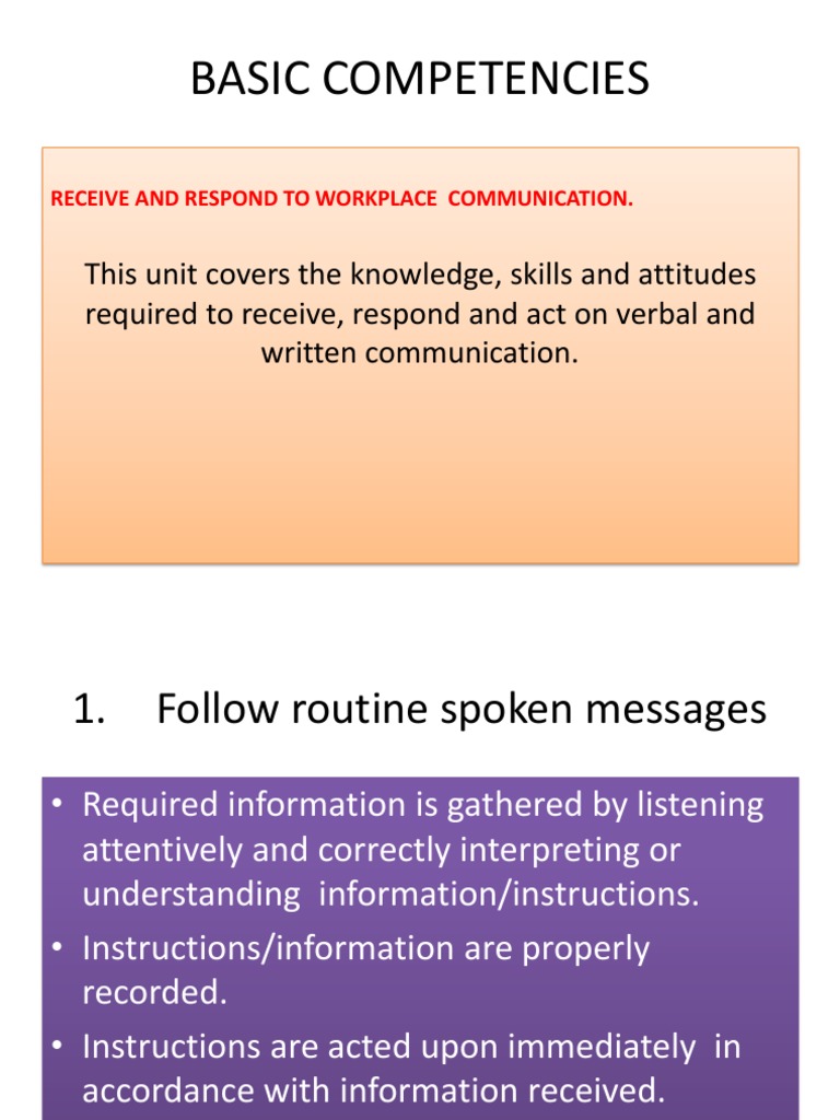 Basic Competencies | PDF