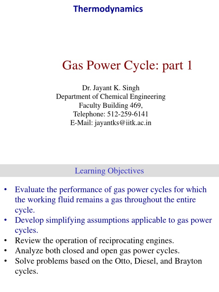 Gas Power Cycle: Part 1 | PDF | Combustion | Gases