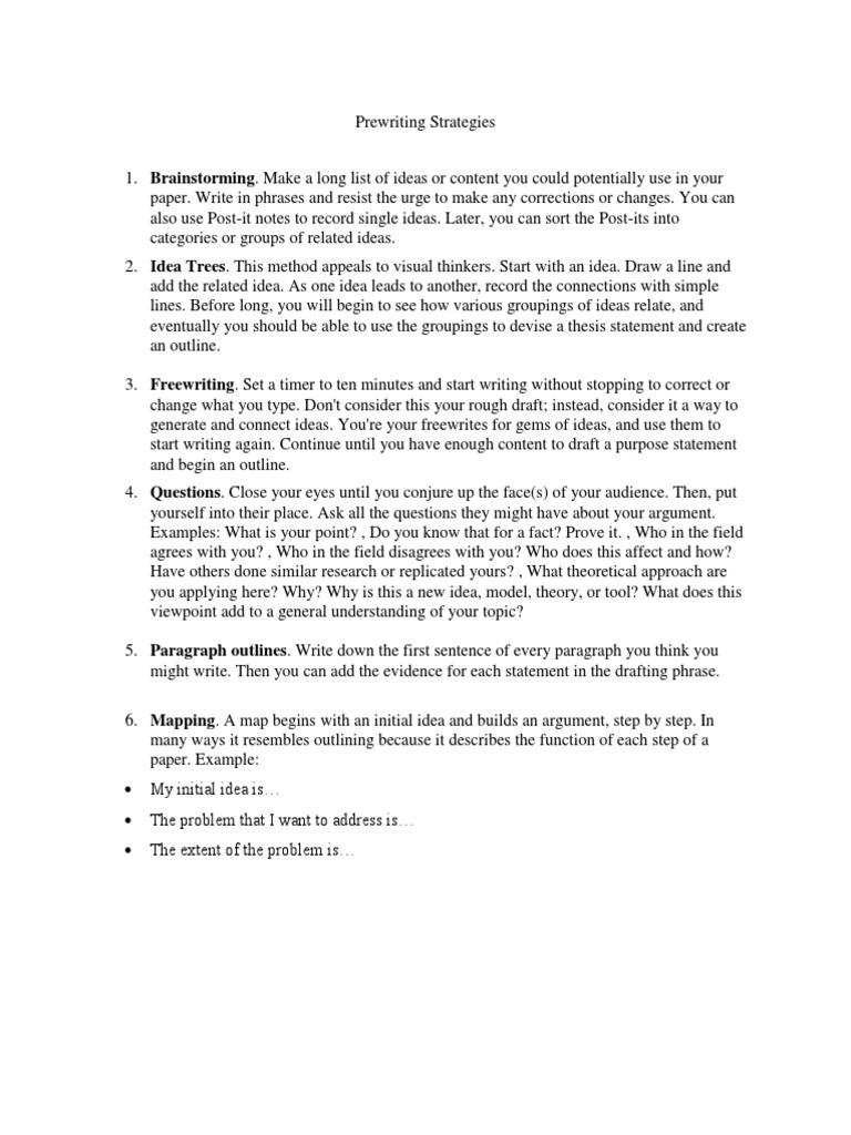 Prewriting Strategies | PDF | Human Communication | Semiotics