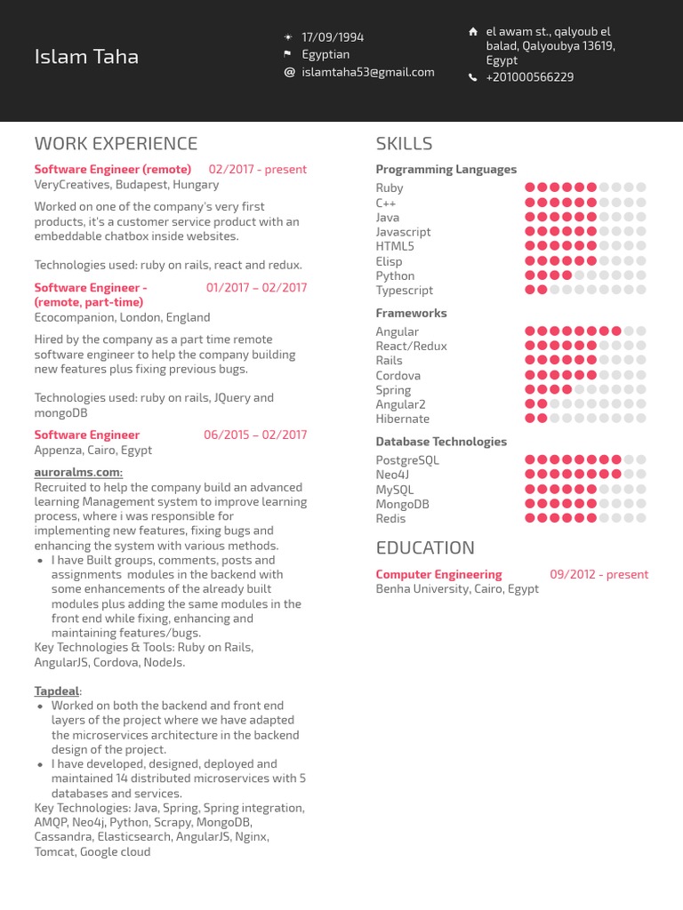 CV | PDF | Angular Js | Ruby On Rails