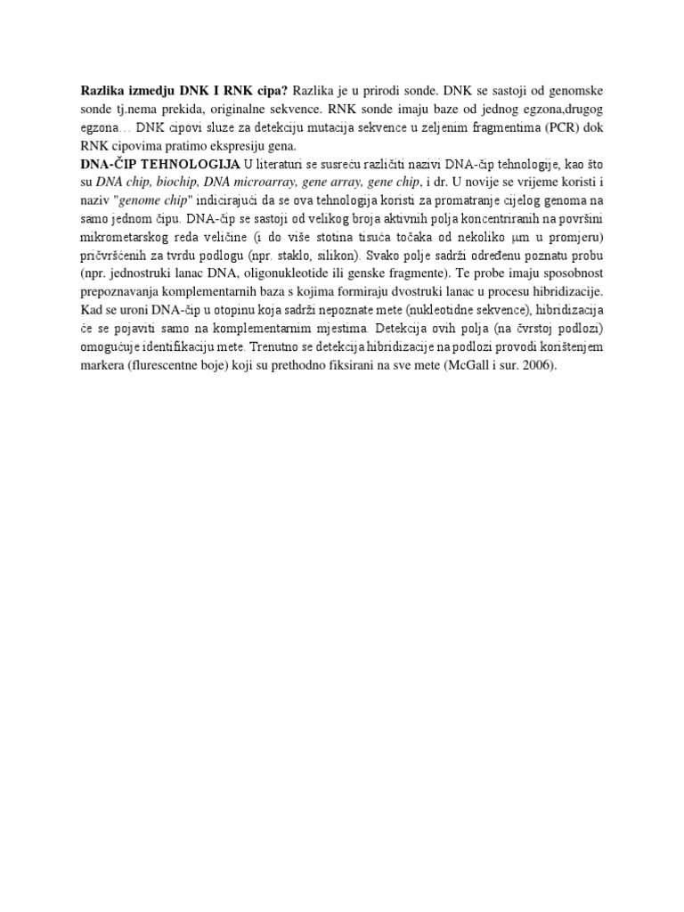 Razlika Izmedju DNK I RNK Cipa | PDF