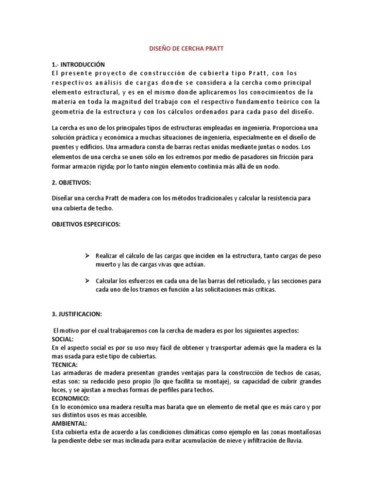 Diseño de Cercha Pratt | PDF | Braguero | Diseño