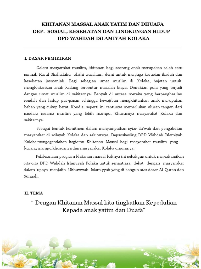 Proposal Sunatan Massal | PDF