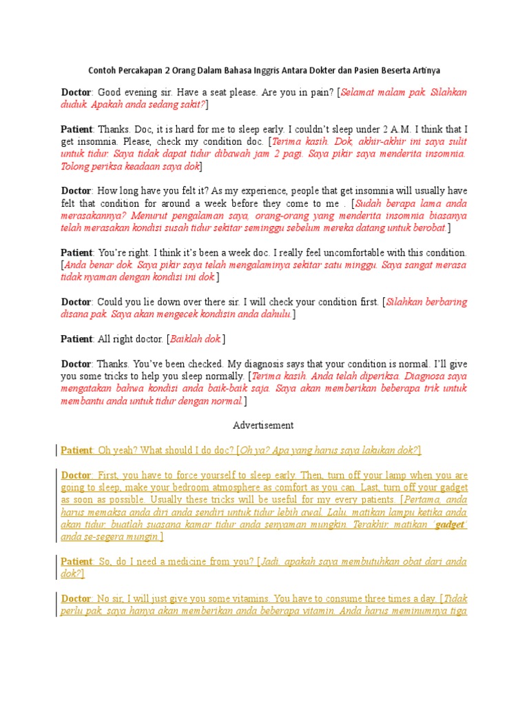 Percakapan Bahasa Inggris | PDF | Kesehatan Holistik