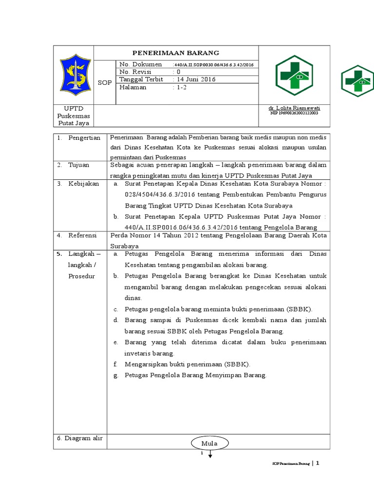 Sop (Penerimaan Barang) Fix | PDF