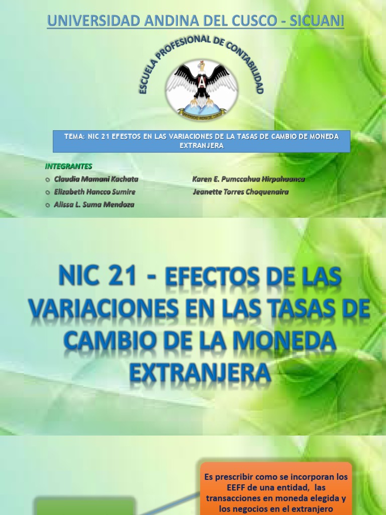 Nic 21 Exposicion | PDF | Tipo de cambio | Contabilidad