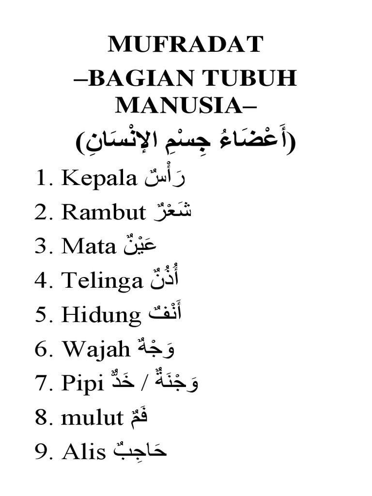 Mufradat Bahasa Arab | PDF