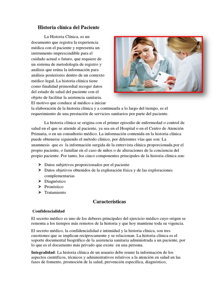 Historia Clínica Del Paciente | PDF | Historial médico | Clínica