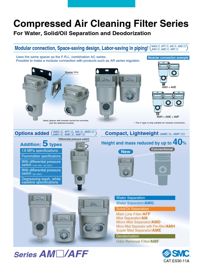 SMC Filter Catologue AA-AMG | PDF | Filtration | Valve