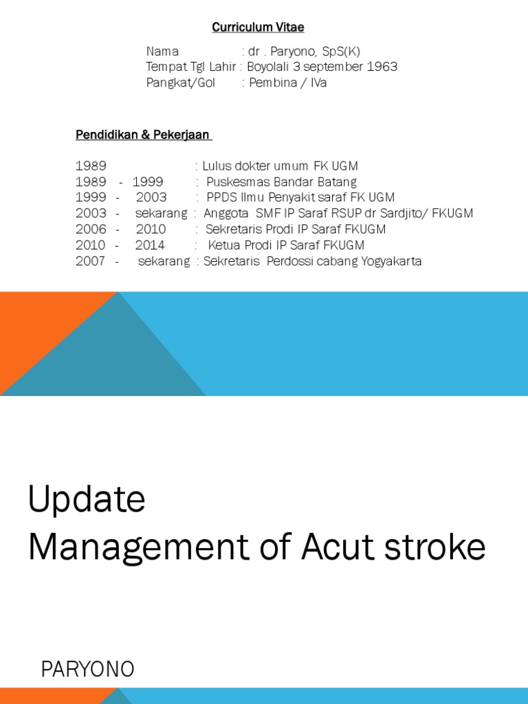 MANAJEMEN STROKE ISKEMIK AKUT | PDF