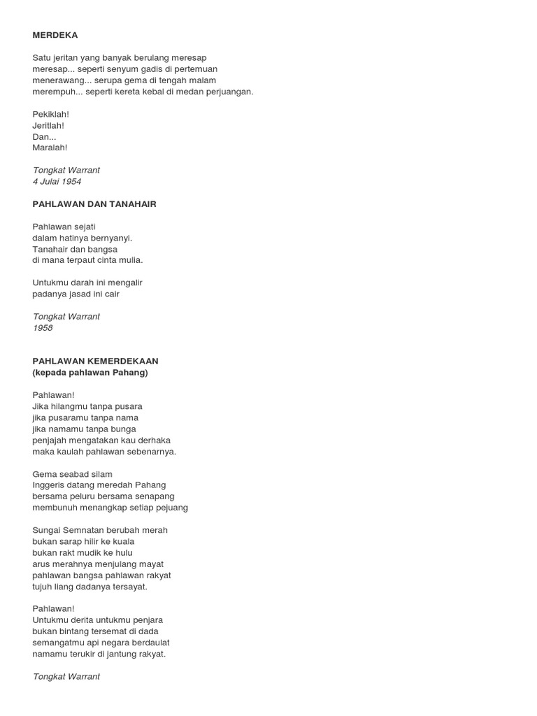 Sajak MERDEKA | PDF | Puisi