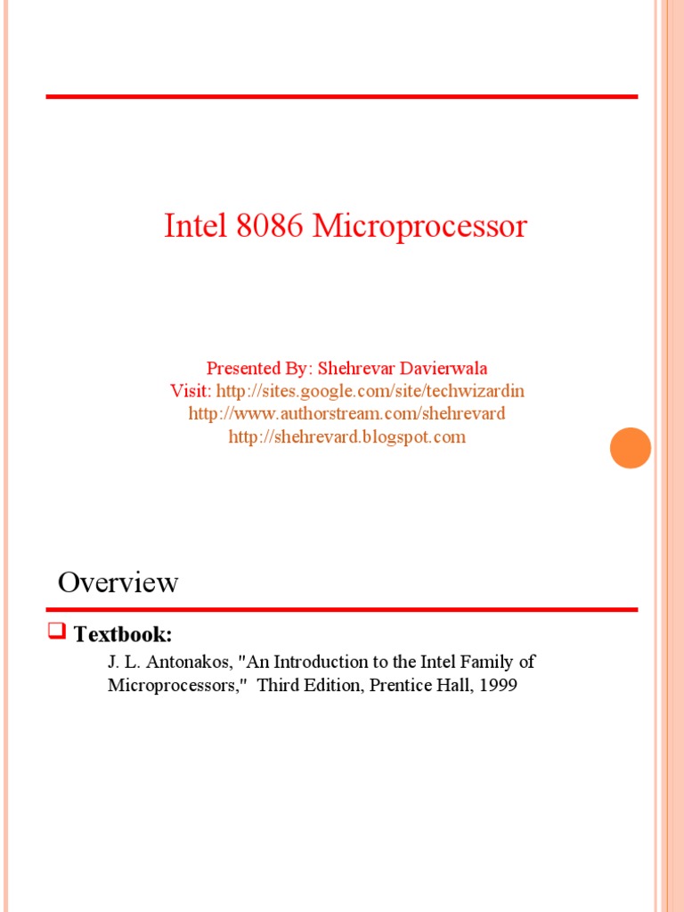 Intel 8086 Microprocessor: Presented By: Shehrevar Davierwala Visit | PDF | Central Processing ...