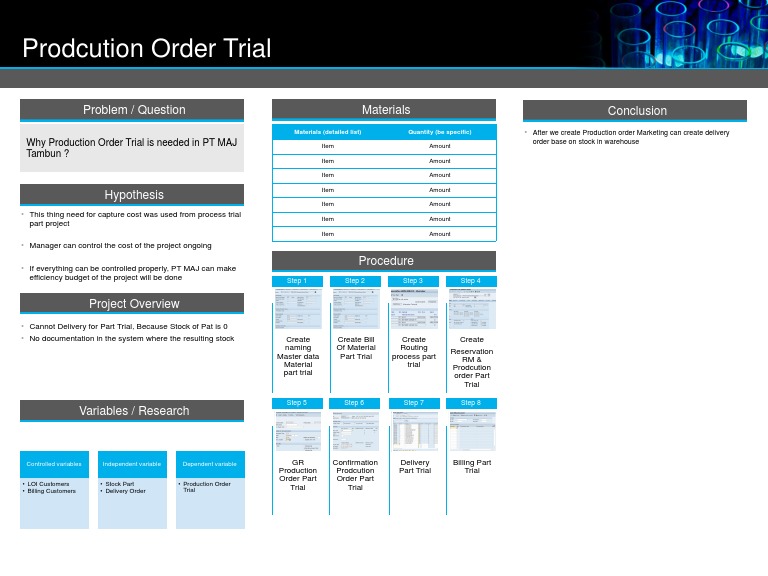 Production Order Trial Process Overview | PDF | Business | Business ...
