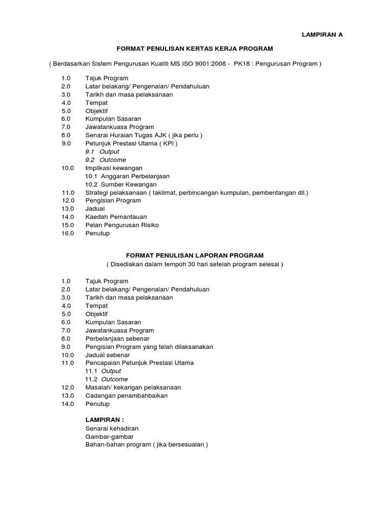 Format Kertas Kerja | PDF