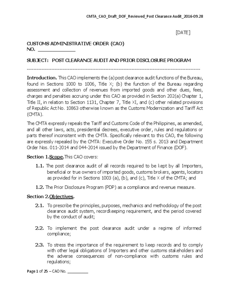 Post Clearance Audit | PDF | Audit | Invoice