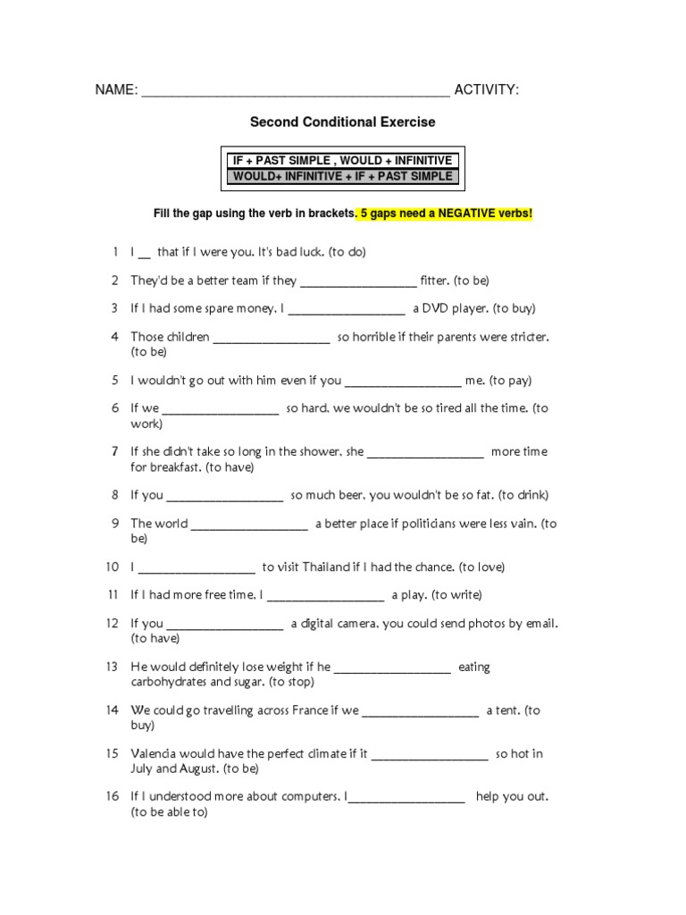 Second and Third Conditional | PDF | Perfect (Grammar) | Grammar