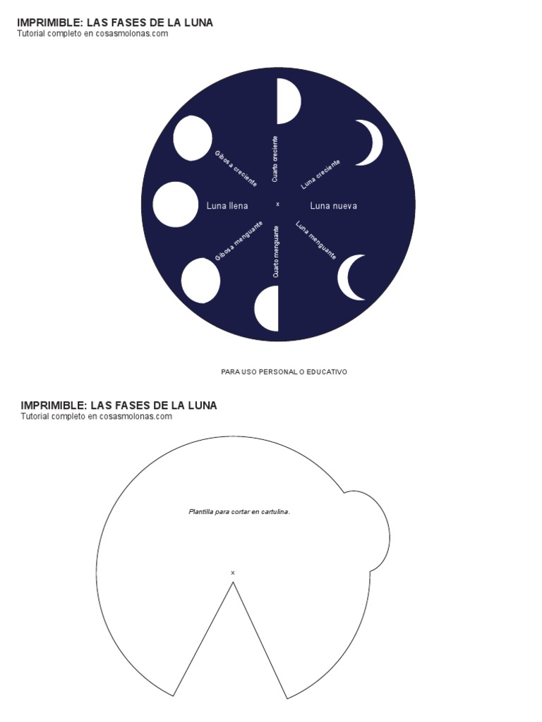 Hoja De Trabajo Imprimible Sobre Las Fases De La Luna Qué Es La Luna?