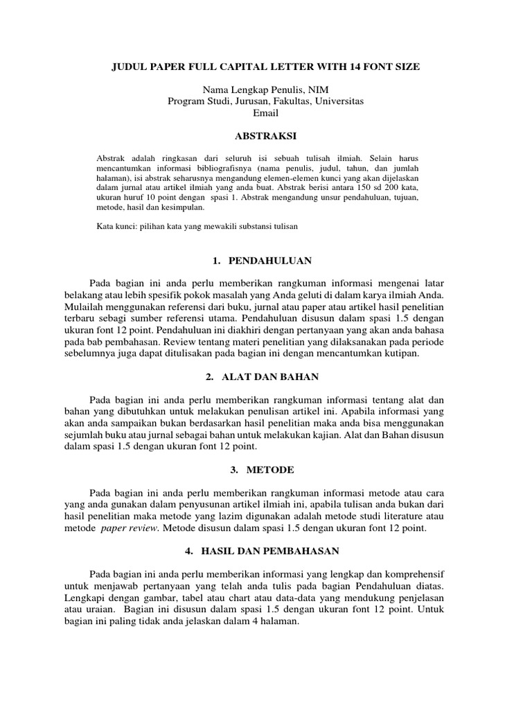 Format dan Struktur Mini Paper Ilmiah | PDF