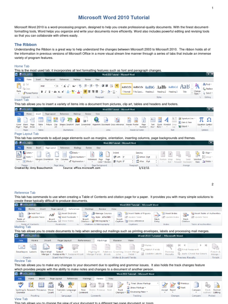Word 2010 Tutorial 1 | Microsoft Word | Page Layout