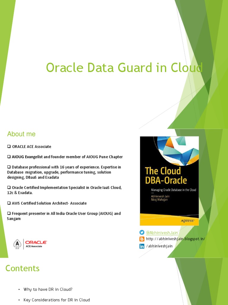 Configuring Oracle Data Guard Disaster Recovery In Oracle Cloud And Aws Pdf Oracle Database