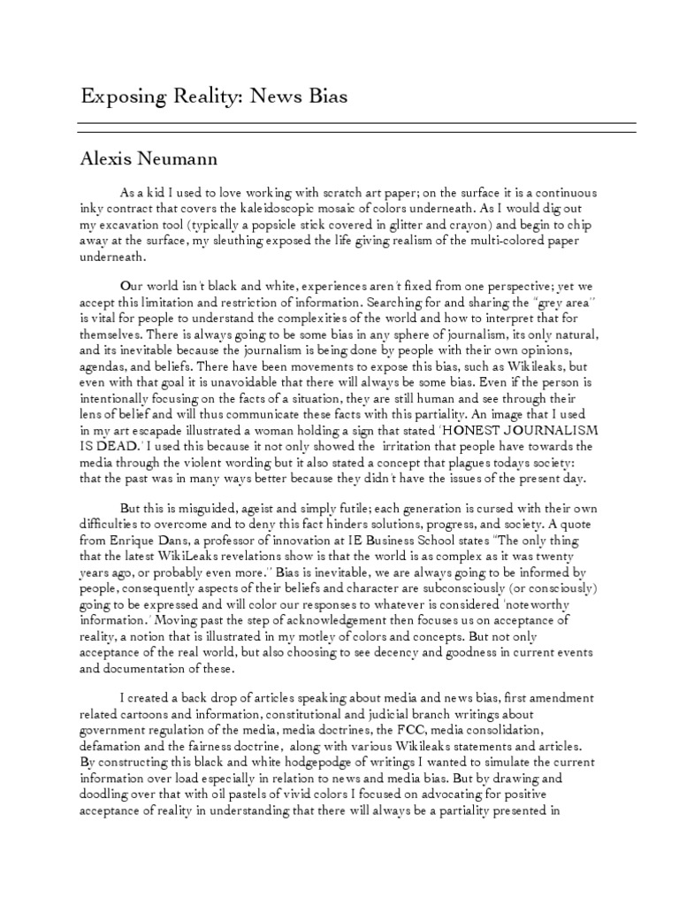 Exposing Reality: News Bias by Alexis Neumann | PDF | Bias | News