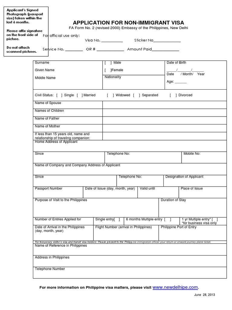 Revised Visa Form For India PDF | PDF | Travel Visa | Passport
