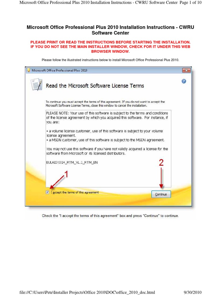 Installation of Office 2010 | PDF | Microsoft Office 2010 ...