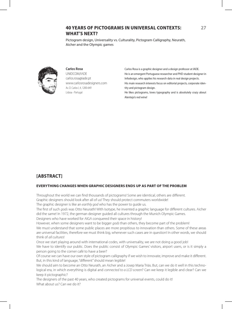 40 Years of Pictograms in Universal Contexts. What's Next? | PDF ...