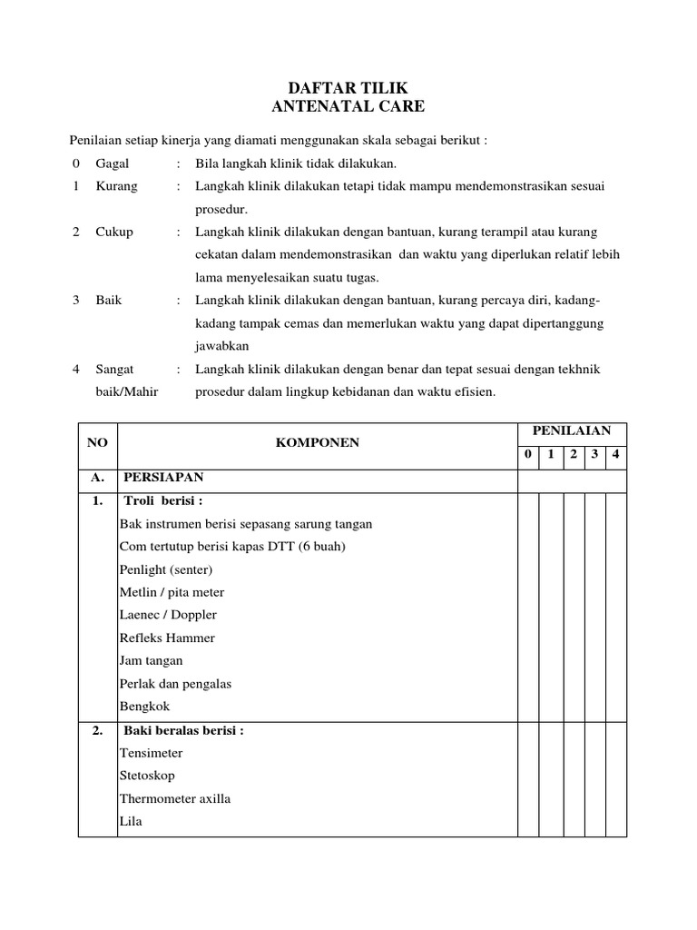Daftar Tilik | PDF | Kesehatan Holistik | Sains & Matematika