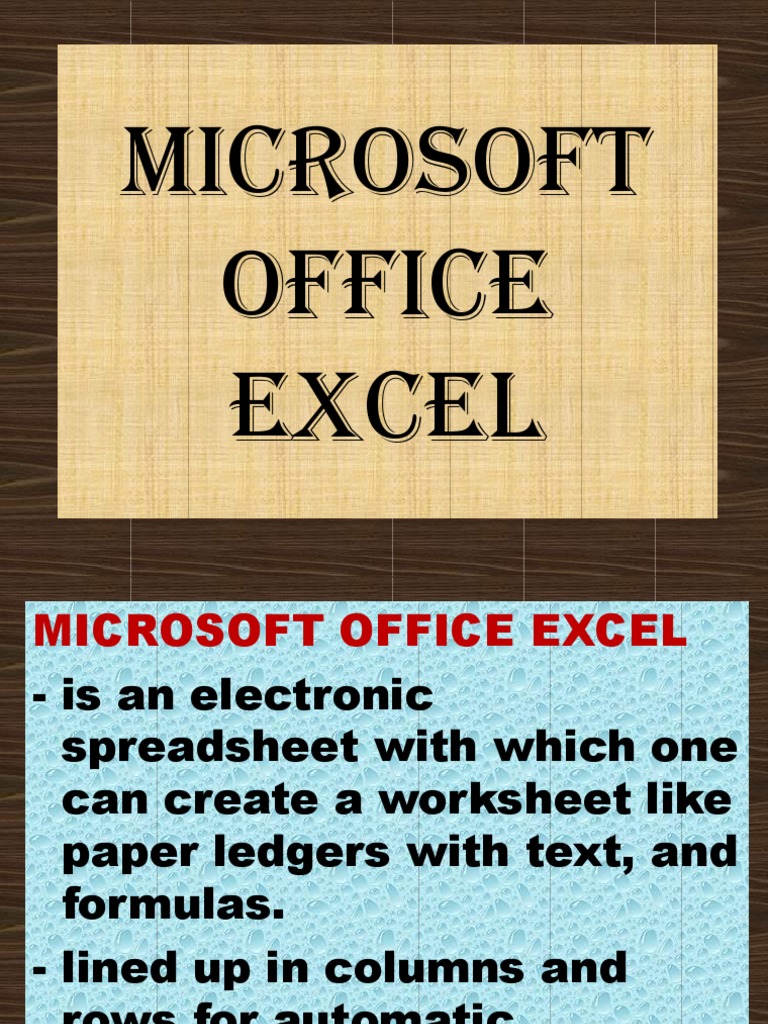 Microsoft Office Excel | PDF | Microsoft Excel | Spreadsheet