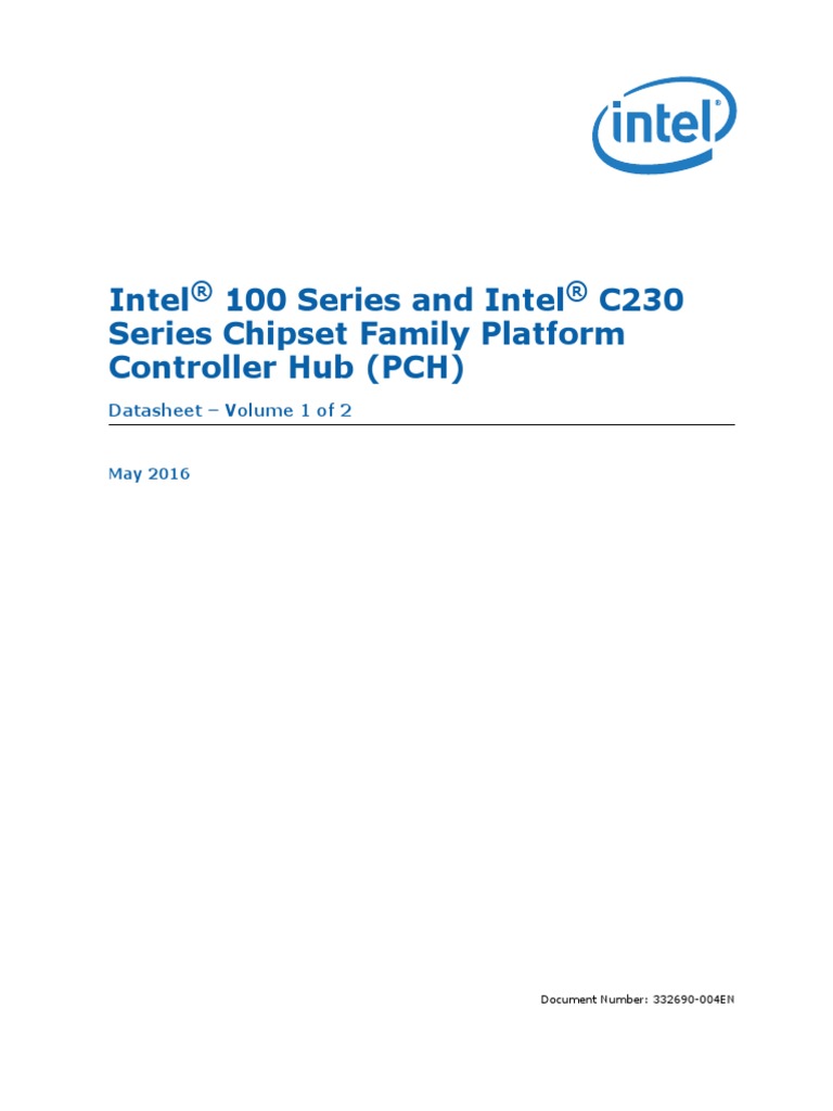 100 Series Chipset Datasheet Vol 1 | PDF | Intel | Computer Hardware