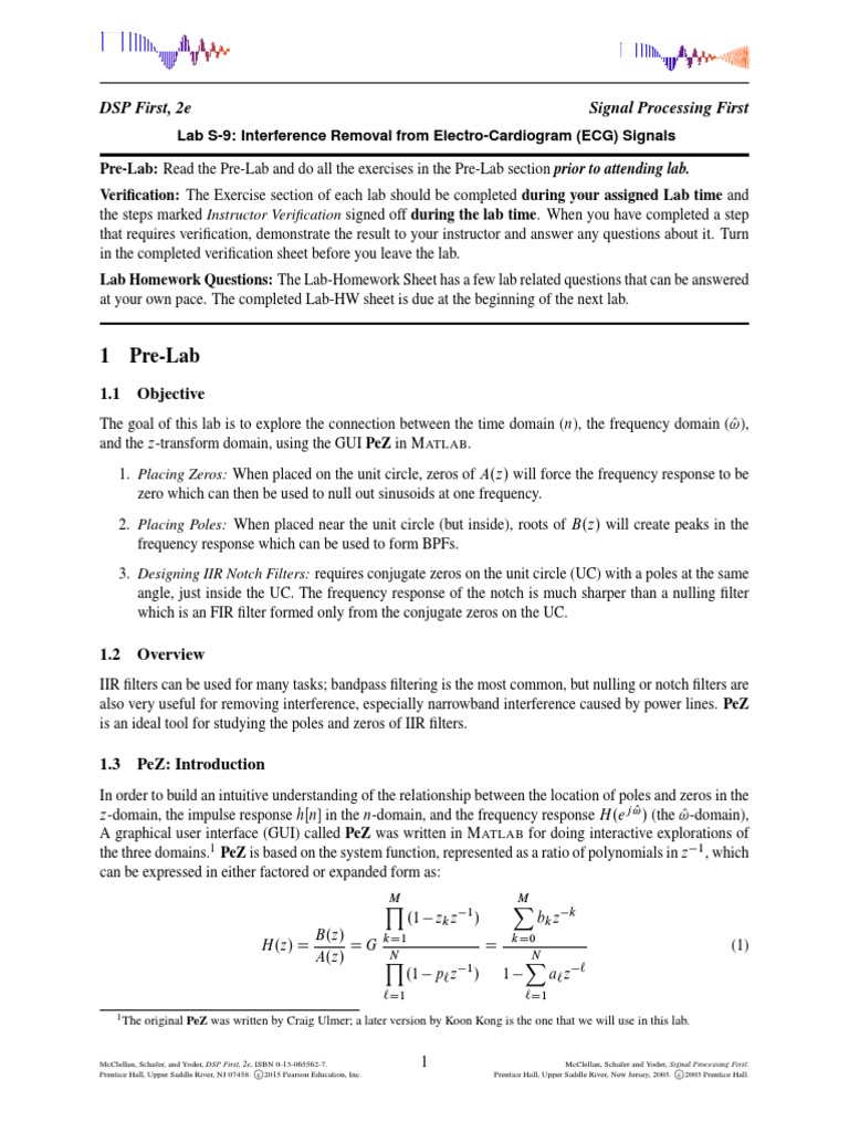 LAB4 Instruction ECGinterferenceRemoval | PDF | Algorithms | Electronics