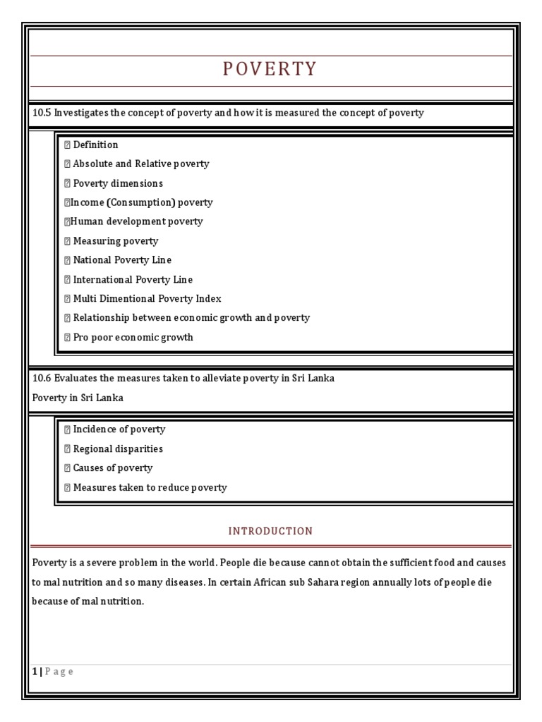 Poverty | PDF | Poverty Threshold | Poverty