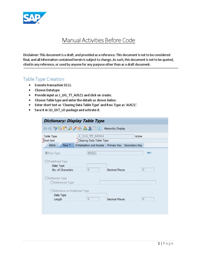 Manual Activity Before Code | PDF | Data Type | Sap Se