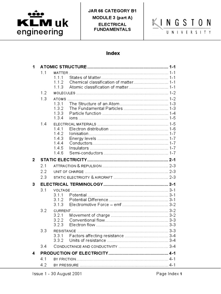 Easa Part 66 Module 3 Electrical Fundamentals Part A Pdf Pdf Atoms