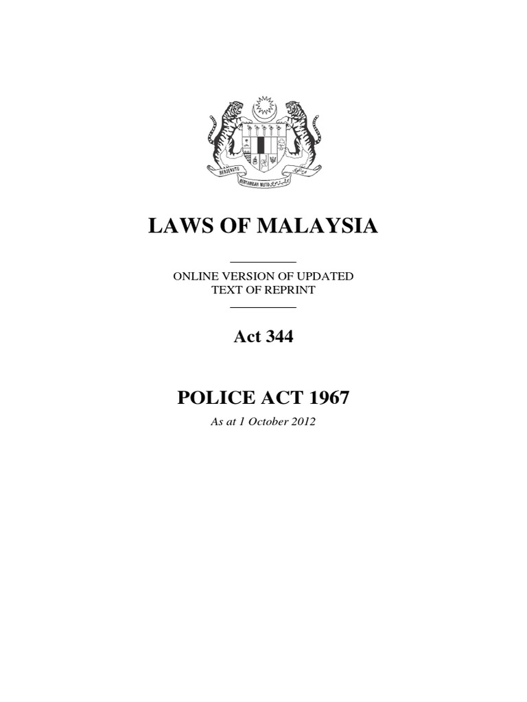 Police Act 1967 | PDF | Inspector | Inspector General