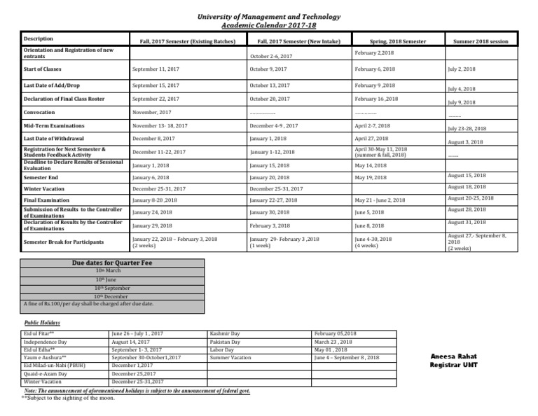 Academic Calendar 2017-18 (Revised) | PDF | Academic Term | Traditions