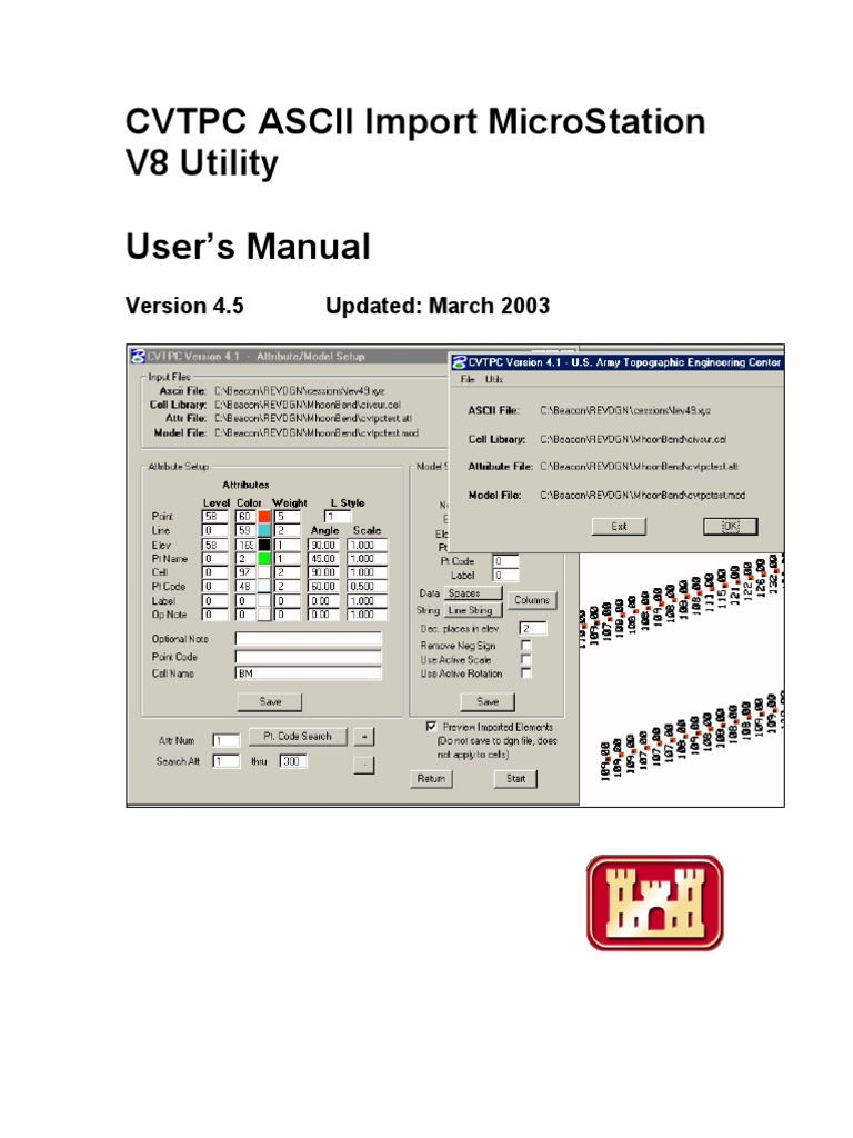 A Guide to Installing and Using CVTPC, a MicroStation MDL Application for Importing Survey Point ...