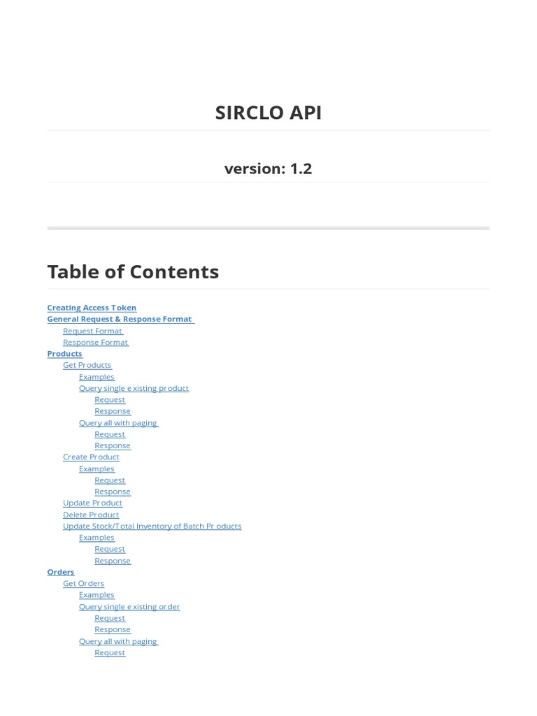 Sirclo Api: Creating Access Token General Request & Response Format | PDF | Boolean Data Type ...
