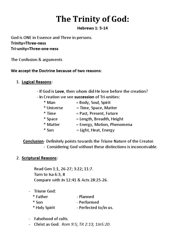 Understanding the Trinity of God | PDF | Trinity | God The Father