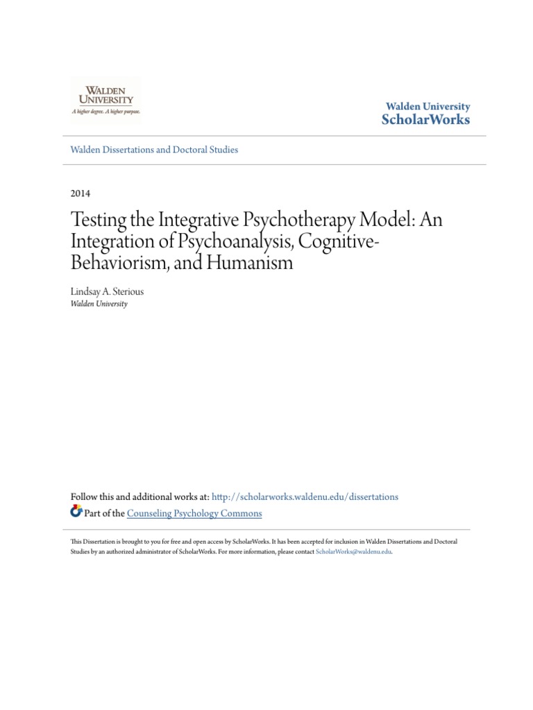 Testing The Integrative Psychotherapy Model - An Integration of Ps ...