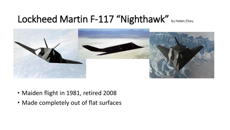 F-117 Nighthawk: History & Design | PDF