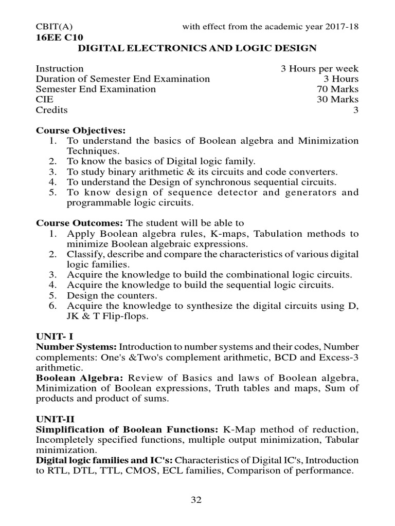 Deld Sylubus | PDF | Digital Electronics | Logic Gate