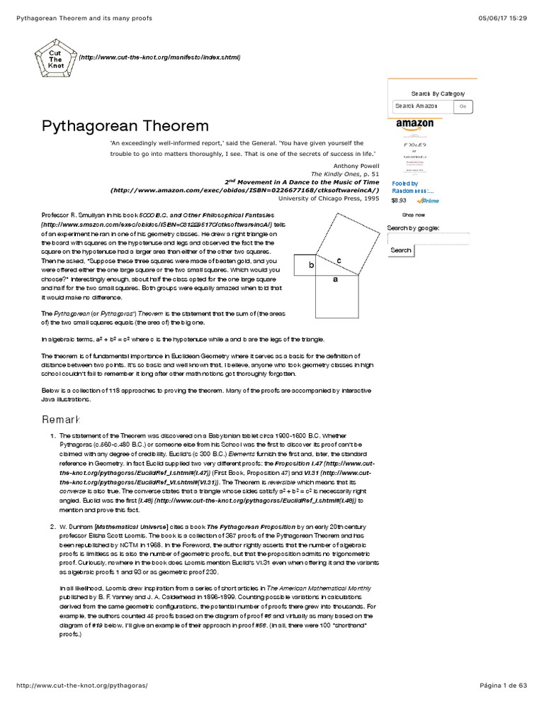 118 Proofs of Pythagorean Theorem | PDF | Trigonometric Functions | Circle