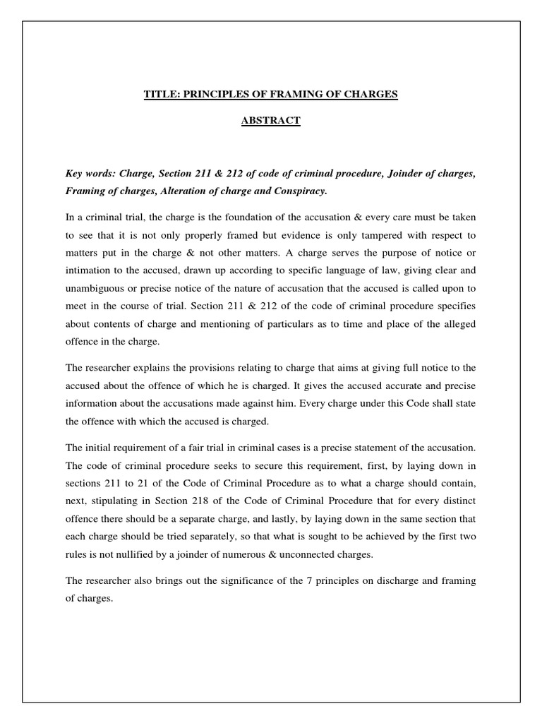 Title: Principles of Framing of Charges | PDF