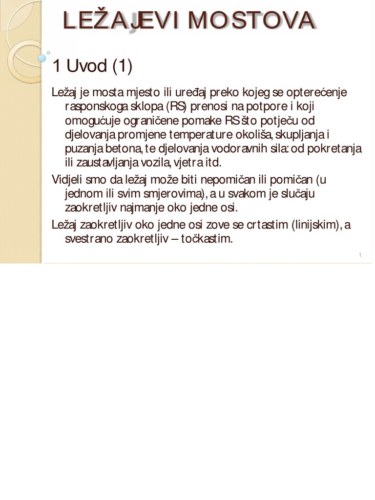 LEŽAJEVI MOSTOVA - Lezajevi-Mostova | PDF