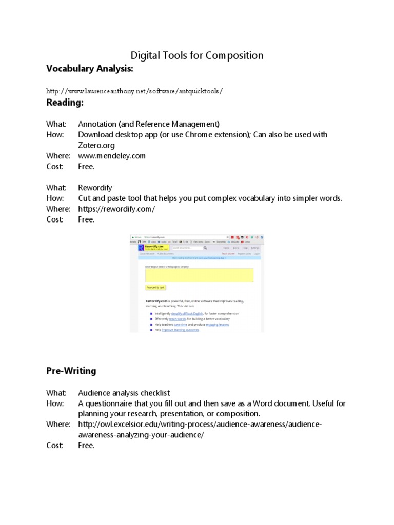 Digital Tools For Composition | PDF | Computing | Human Communication